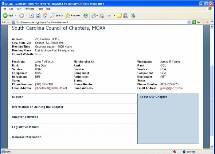 MOAA - Chapter Web Template MOAA - Chapter Web Template